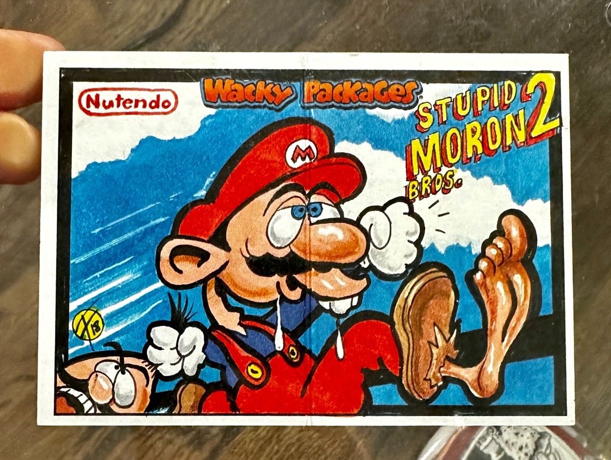 Wacky Packages Mario Super Mario's Wacky Worlds PS1 SNES CD Box Art By
