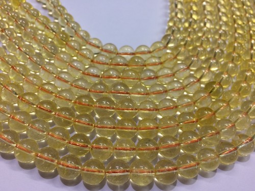 Citrine Round, Natural Citrine Round Smooth 8mm, Citrine Beads 12"inch ...