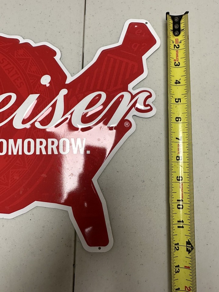 Budweiser Beer 🍺 USA 🇺🇸 Map Tin Tacker Metal Beer Bar Mancave Sign RARE ...