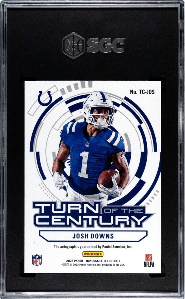 2023 DONRUSS ELITE TURN OF THE CENTURY JOSH DOWNS RC AUTO BLUE SP #/99 ...