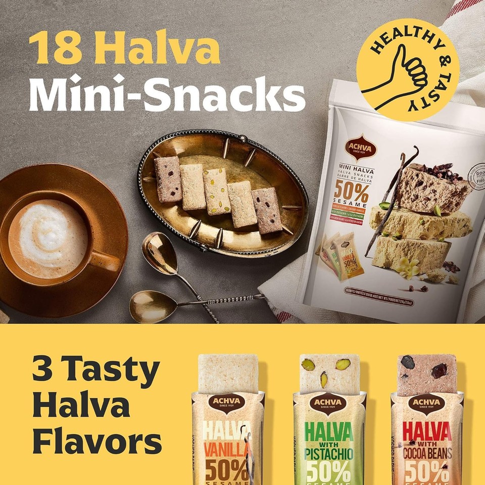 Halva Tahini Bar Mini Snacks – Assortment of 18 7.61 Ounce (Pack 18) | eBay