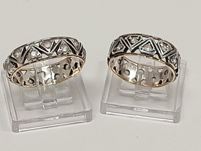 Sterling Silver 925 & 9ct Yellow Gold Two Piece Ring Set Sparkling ...