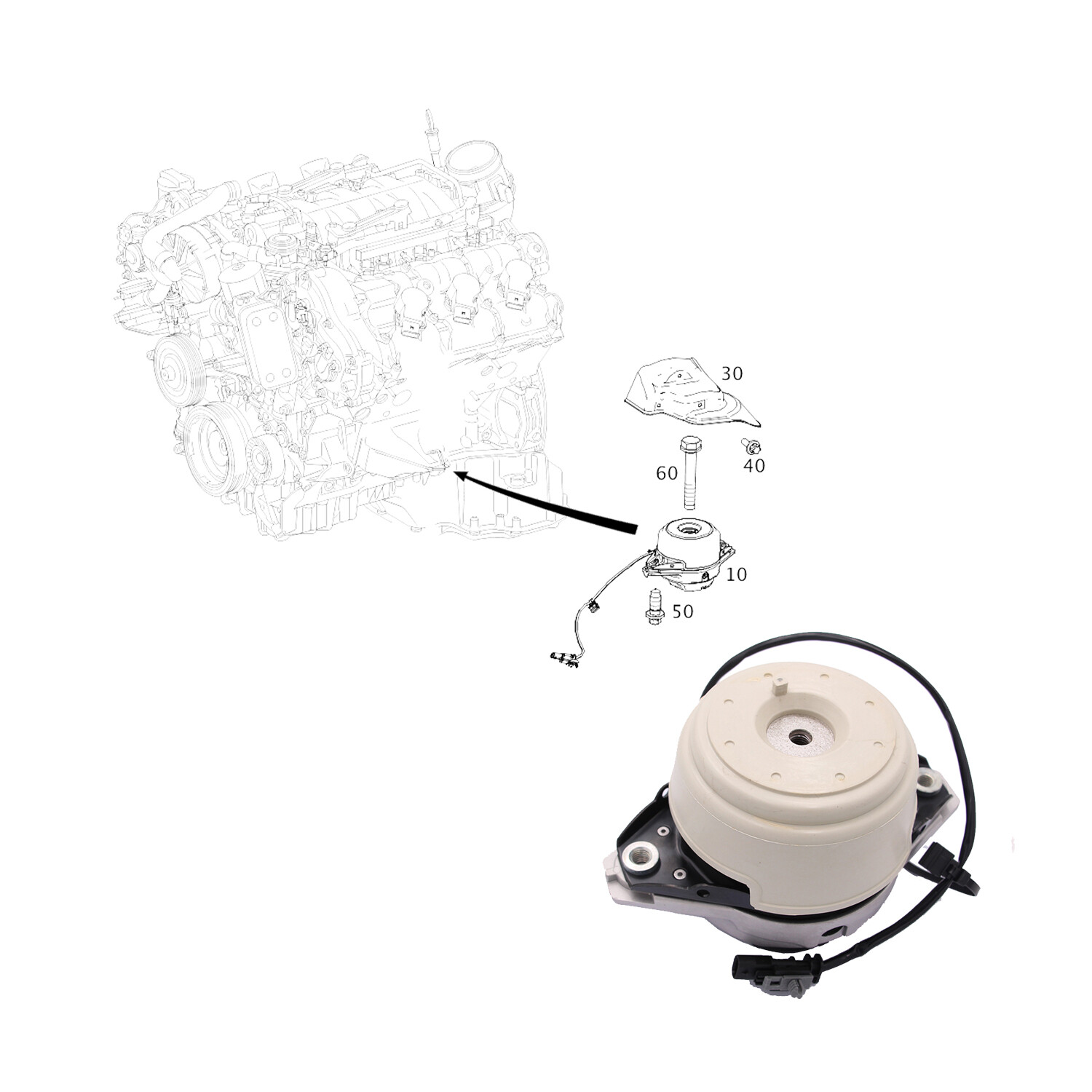 Front Left & Right Engine Mounting for Benz GL350 1662406817 1662406917 ...