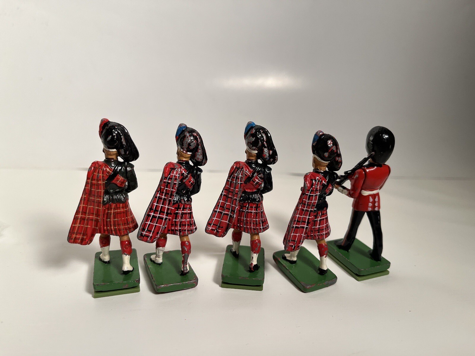 Vntg 1990 Britain England Lead Figure 5 Lot AS IS Soldiers Bagpipe ...