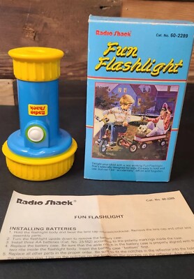 1986 Radio Shack Fun Flashlight In Original Box Works Great! VTG Toy 60 ...
