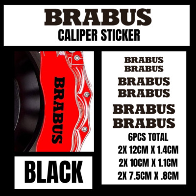 6PCS BRABUS Brake Caliper Stickers High Quality and Heat Resistance ...
