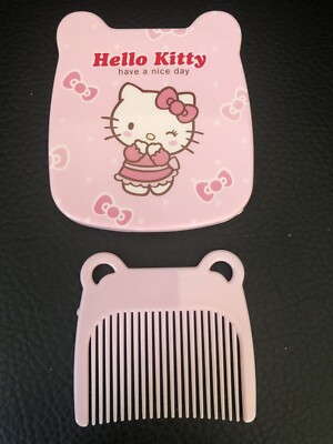 Sanrio Hello Kitty Compact Mirror & Comb Set Cute Pink Travel Duo-US ...