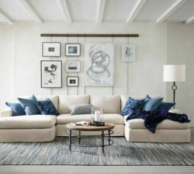 23" WALNUT Multi Photo Frame Rail Set Hanging Picture Modern Display ...