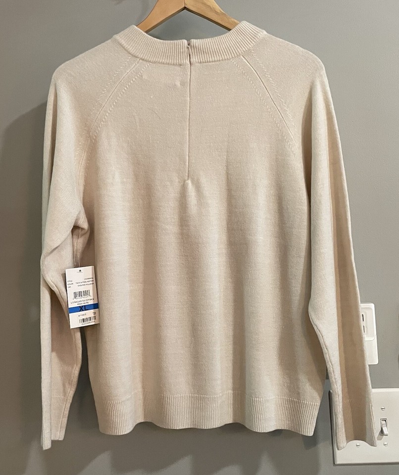 Debbie Morgan Sweater Raglan Mock Neck Pullover Soft Acrylic Womens XL ...