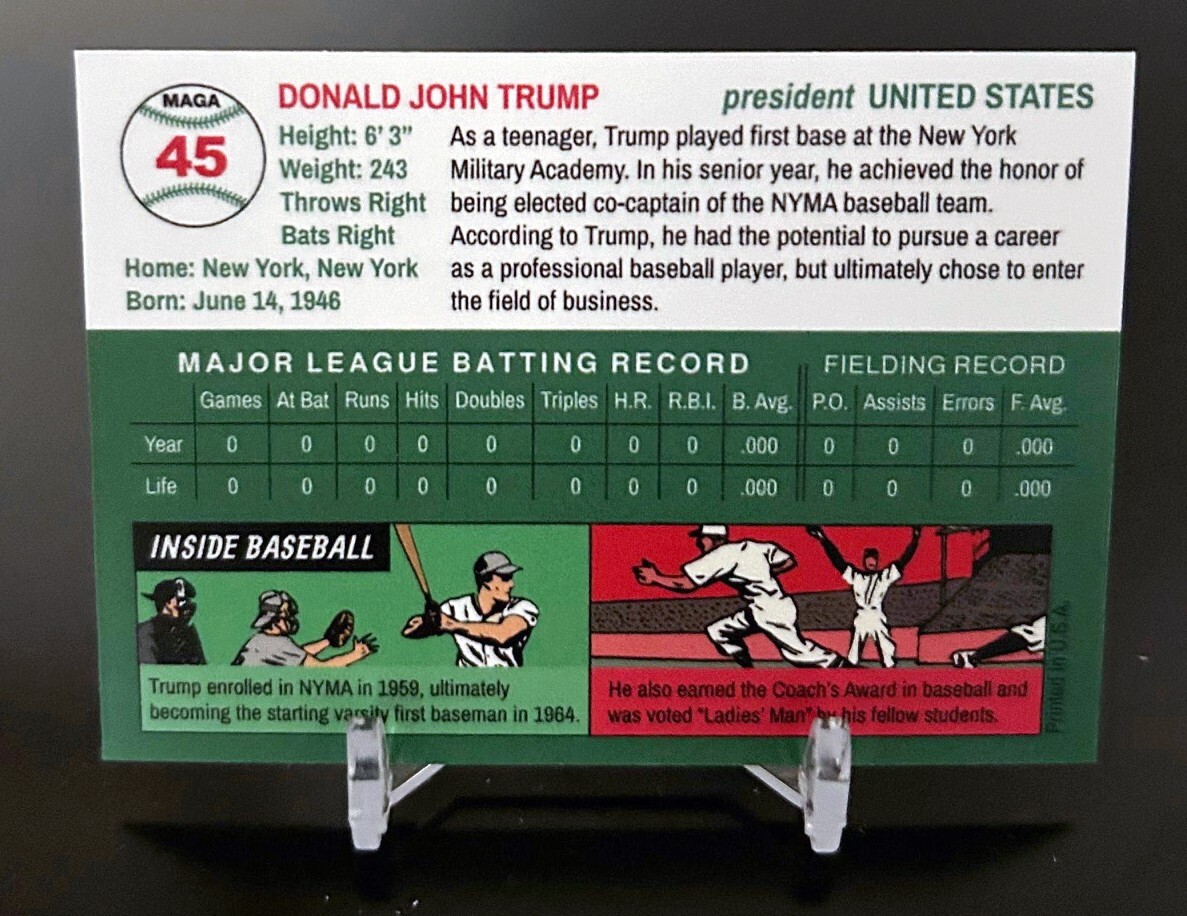 Lot of 2 - DONALD TRUMP - New York - Custom Parody Baseball Cards | eBay