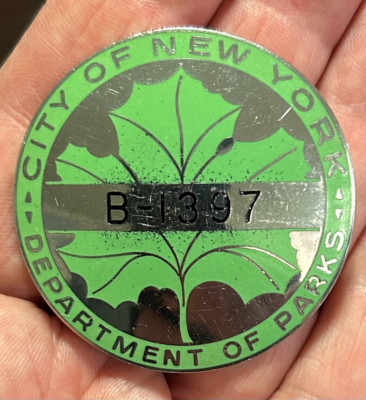 Vintage CITY of NEW YORK Department of Parks BADGE, Security - Leaf | eBay