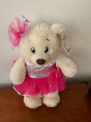 Build A Bear Workshop Lil' Pudding Cub Stuffed Plush 15" Cream in Dress ...