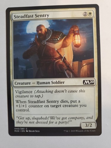 MTG Magic The Gathering Card Steadfast Sentry Creature Human Soldier White M20 | eBay