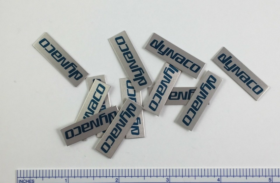 Dynaco Speaker or Amplifier Badge Logo Emblem Silver w/Blue Ink | eBay