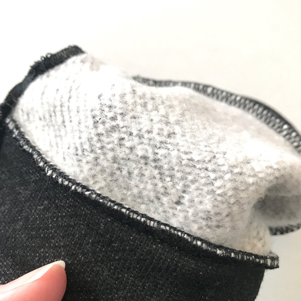 Black Fleece Gloves Winter Hand Warmers Wrist Length Fingerless Mens ...