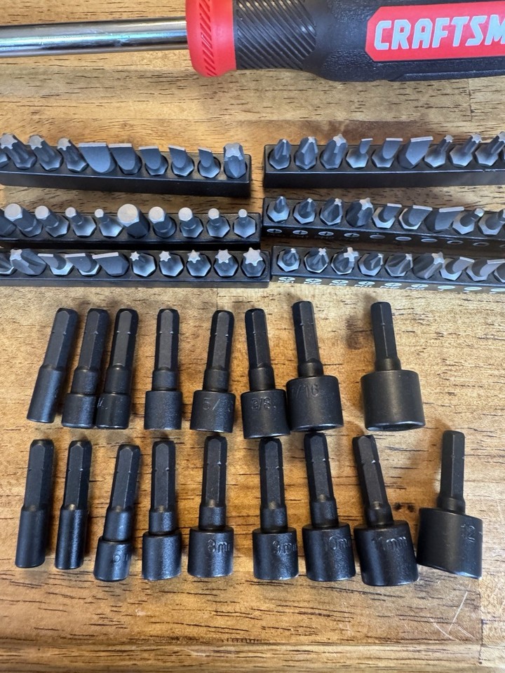 Craftsman Magnetic Handle Screwdriver Hex Bit / Nut Drivers 80 piece ...