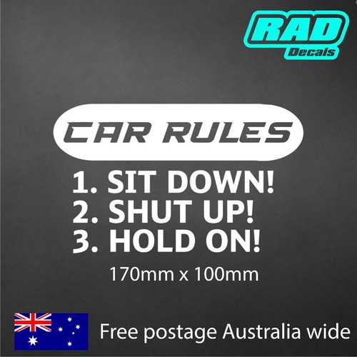 Car Rules Die Cut Car Decal Funny Vinyl Sticker JDM Hoon Drift Turbo ...