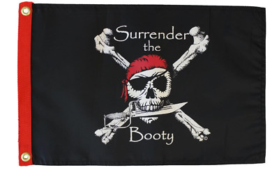 NEW Flappin' Flags Jolly Roger Pirate Surrender the Booty Nylon Flag 12 ...