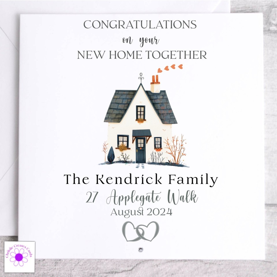 Personalised First New Home Together | House Warming Congratulations ...