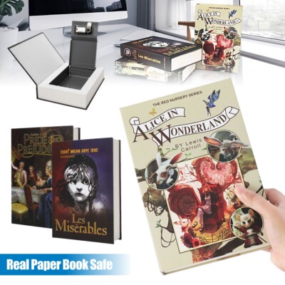 The Real Book Safe Secret Stash Cash Lock Hidden Security Box Storage ...
