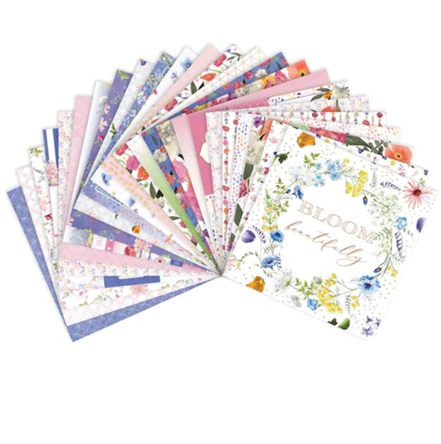 Recollections Scrapbook Paper Pad Bloomfetti 48 Sheets 12x12" Flowers ...
