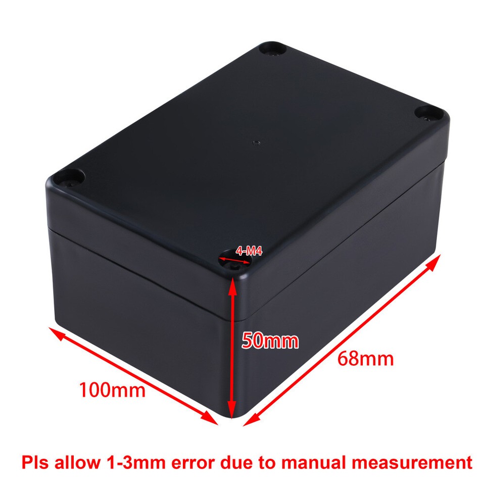 2x Waterproof Plastic Project Box Electronic Enclosure Case 100x68x50mm ...