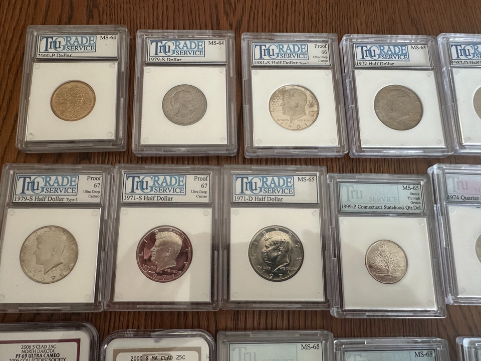 Lot of 42 Encapsulated/Graded U.S. Coins PCGS NGC Segs and Tru Grade ...