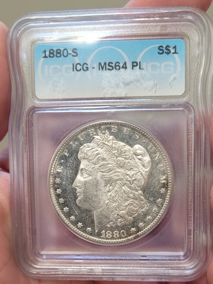 1880 S Morgan Silver Dollar MS64PL ICG Holder | eBay