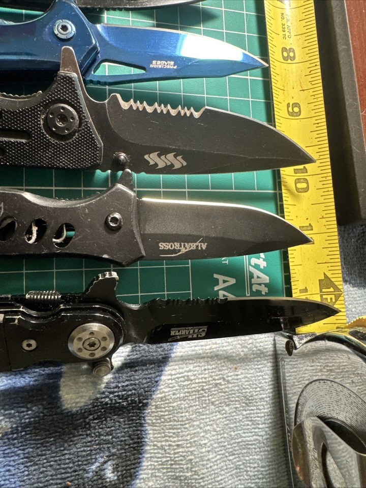 LOT OF 10 BRANDED GERBER, MASTIFF, FLISSA, CAMILLUS, NRA FOLDING POCKET ...