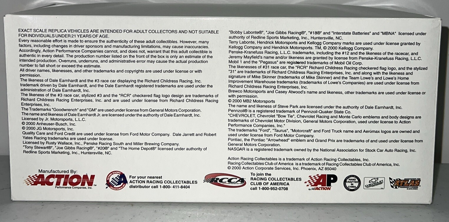 NASCAR-2000 Jeff Gordon #24 PEPSI / Fritos Car-1:24-Made By Action ...