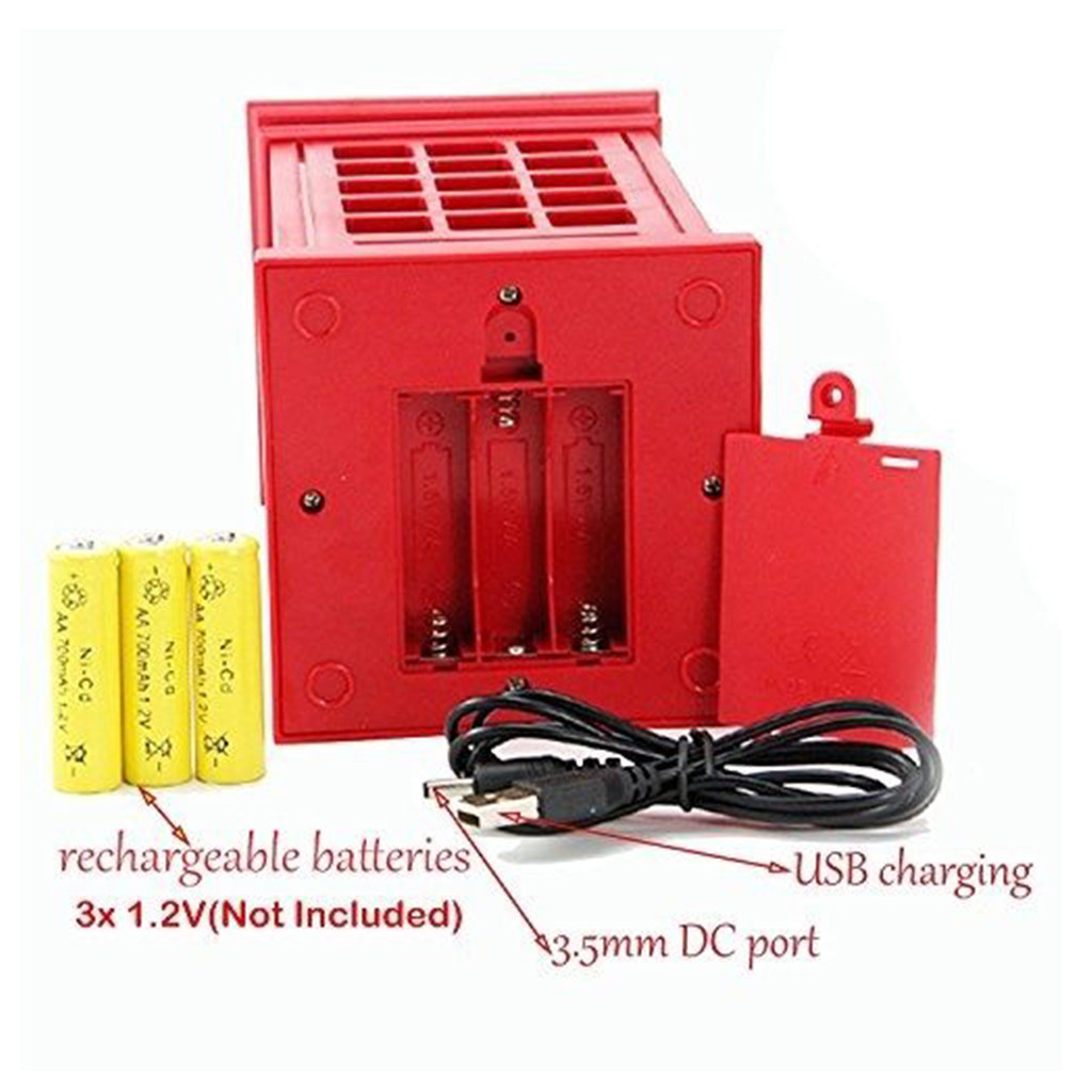 Red London Telephone Booth Night Light Bedside LED Table Lamp USB ...
