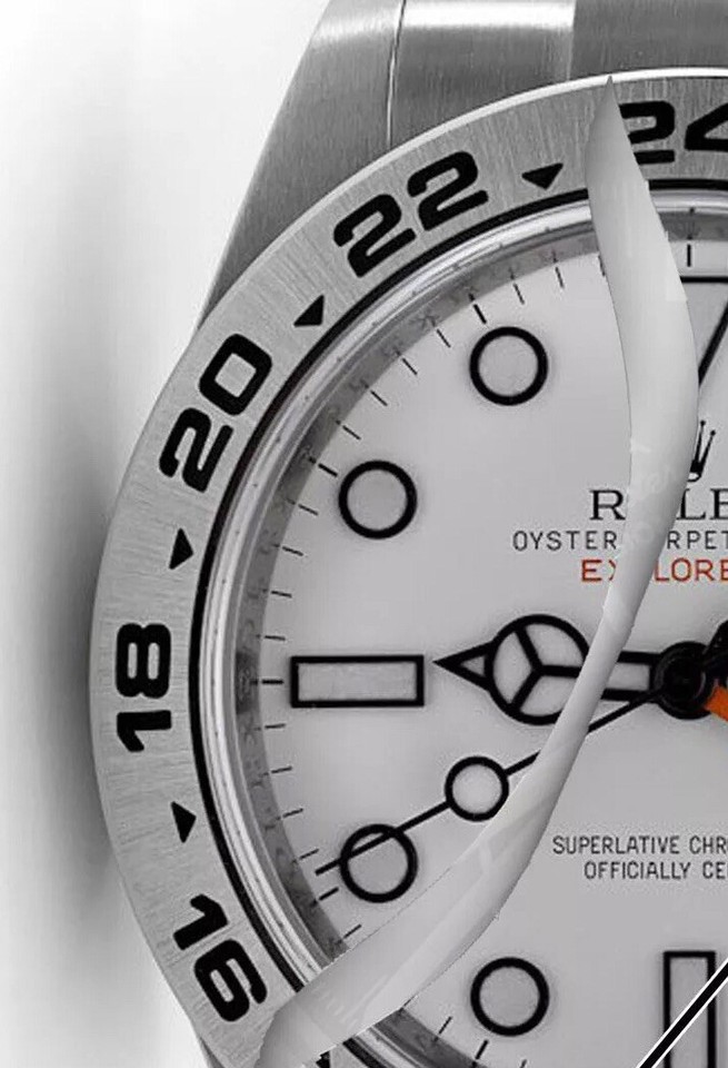 For-Rolex Explorer 16570 Crystal, Bezel, Full Clasp, Sides HD Protector ...