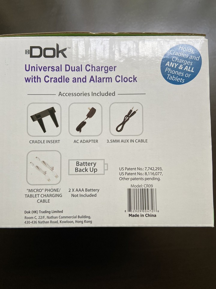 Easy Dok Digital Alarm Clock with Universal Smartphone or tablet charger | eBay