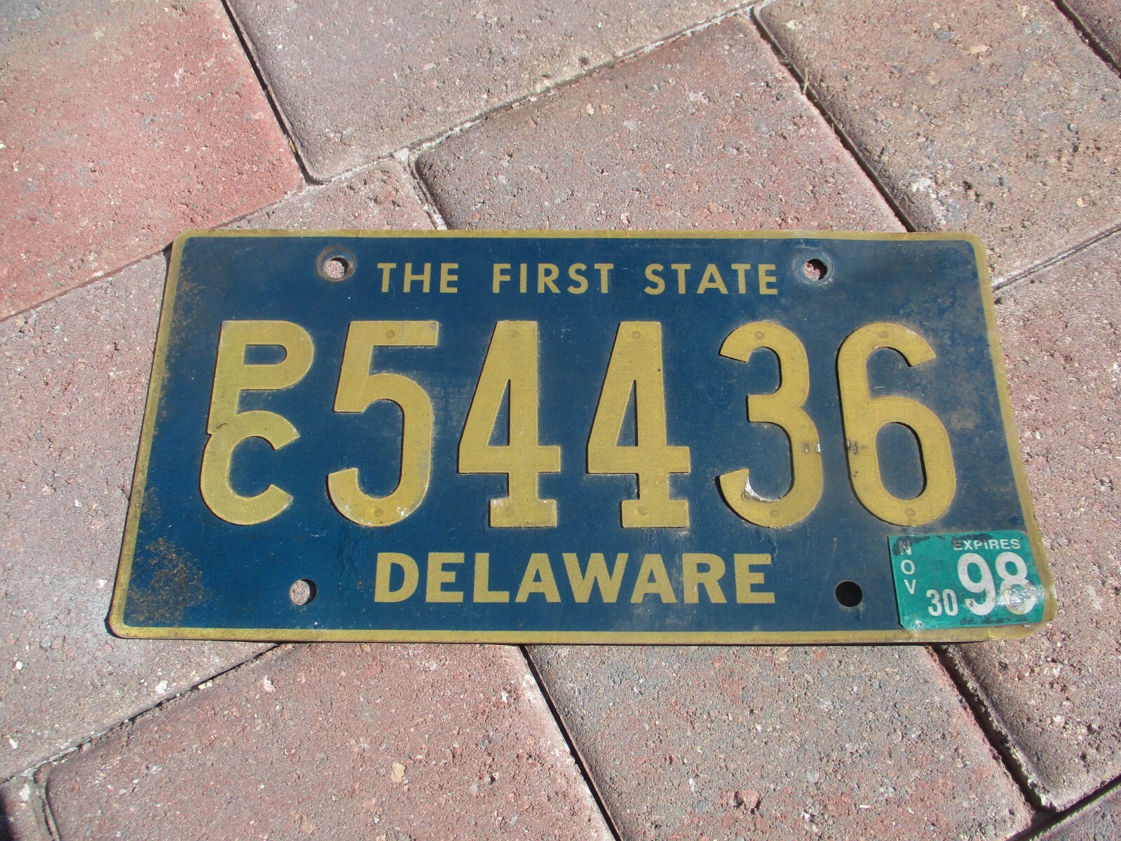 Delaware 1998 Riveted Numbers license plate # PC 54436 | eBay