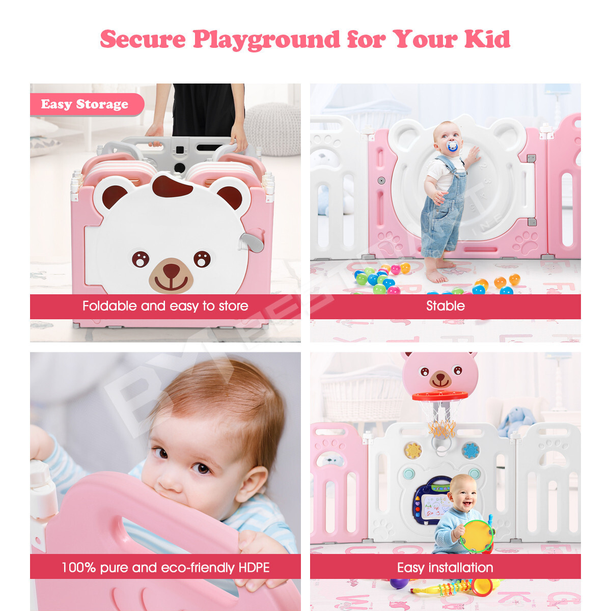 Kidbot 16 Panel Play Pen Kids Safety Baby Playpen Activity Centre ...