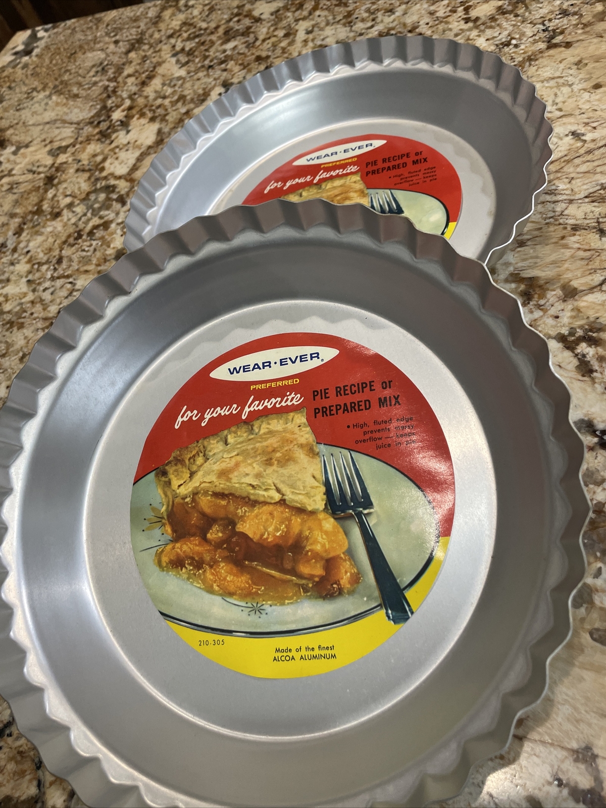 Wear-ever Aluminum Fluted Pie Pan 10 X 1 3/4" Scalloped No. 2865 USA ...