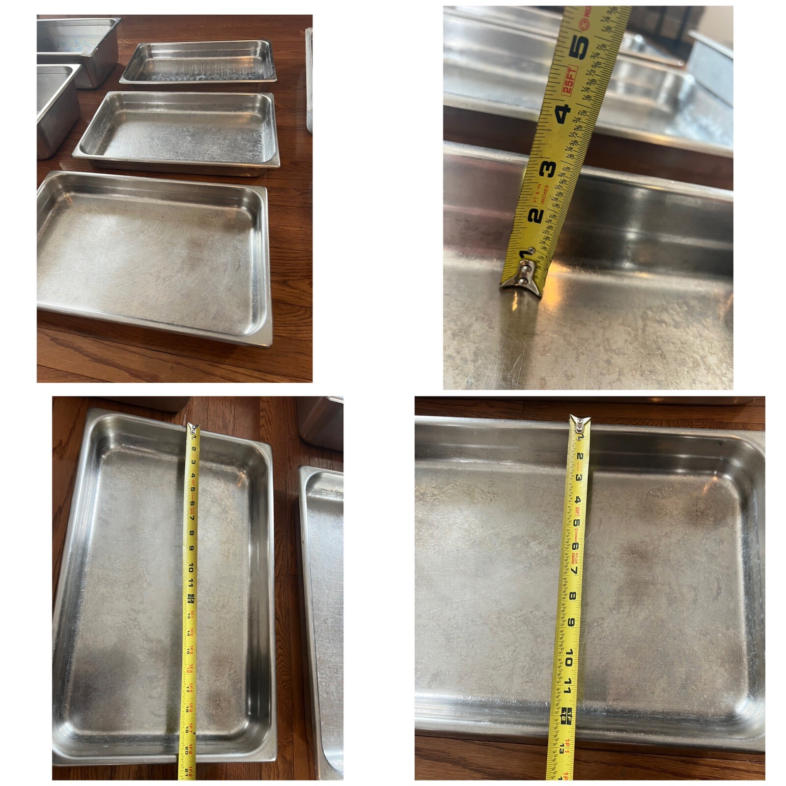 (Lots of 8) Stainless Steel Pans. Used Steam Table Pans | eBay