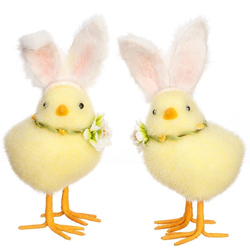 Raz Imports Spring Easter Decor 7.5"H Chicks with Bunny Ears Set of 2 ...