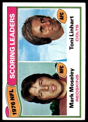 1977 Topps Mark Moseley/Toni Linhart Washington Redskins/Baltimore ...