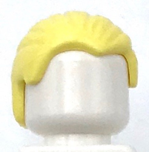 Lego New Bright Light Yellow Minifig Hair Combed Back Front to Rear Wig ...