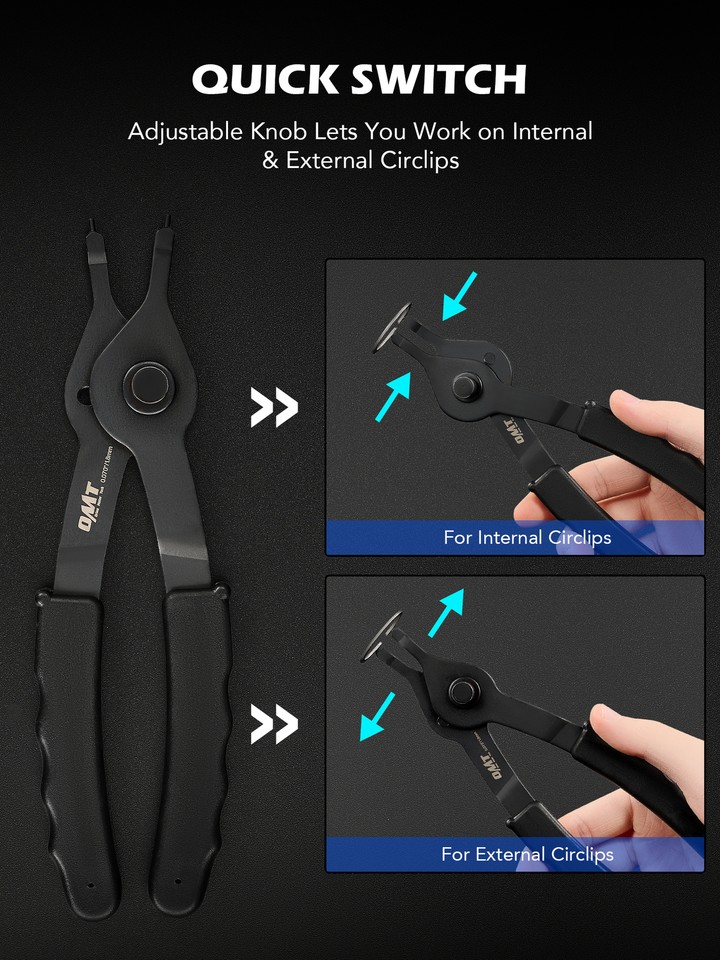 OMT 10 Pieces Snap Ring Pliers Set for Internal & External Circlips ...