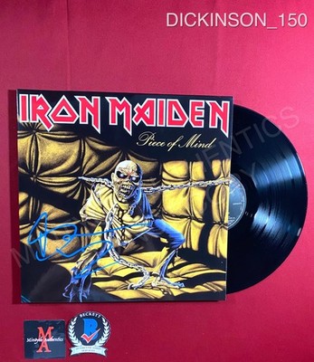 Bruce Dickinson autographed signed Iron Maiden Piece of Mind vinyl ...