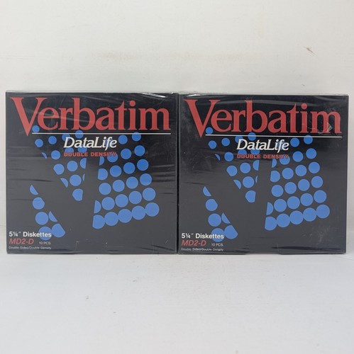 VTG Lot Of 20 Count 5.25" Floppy Disk Verbatim DataLife MD2-D Computer ...