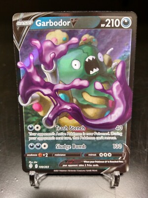Garbodor V 100/203 Evolving Skies Pokemon TCG NM - Mint Ultra Rare Card ...