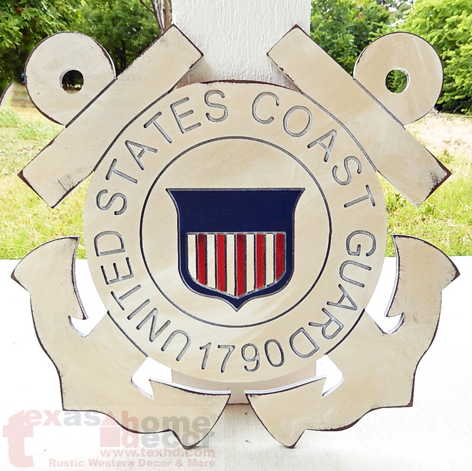 United States Coast Guard Wooden Wall Hanging Plaque Sign Military ...