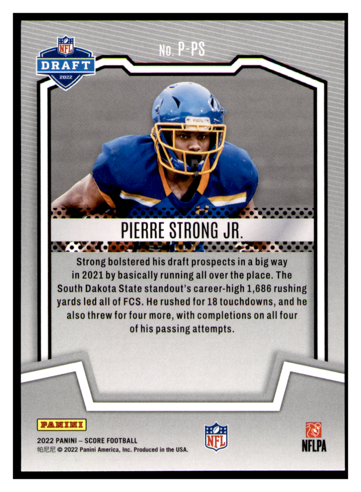 2022 Panini Score Pierre Strong Jr. Protential P-PS New England ...