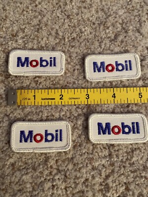 4 Mobil Oil Gas Station Embroidered Iron On Patches - 2 Inches | eBay