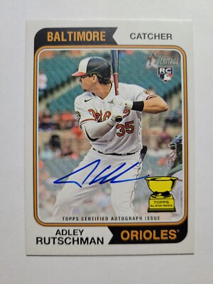 2023 TOPPS HERITAGE ADLEY RUTSCHMAN ROOKIE CARD AUTO ORIOLES AUTOGRAPH ...