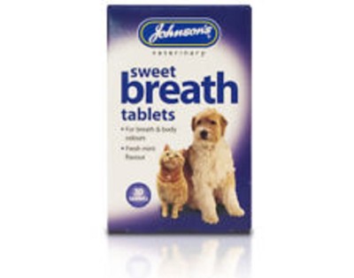 JOHNSON'S SWEET BREATH TABLETS DOG & CAT FRESH BREATH TABLETS 30 PACK ...