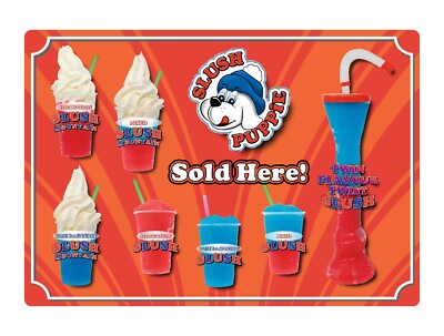 Slush Sold Here Display Sticker Red - Cafe Sign Window Decal Ice Cream ...